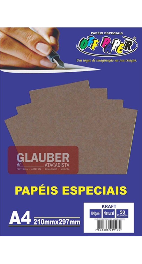PAPEL KRAFT NATURAL A4 180G PT/50